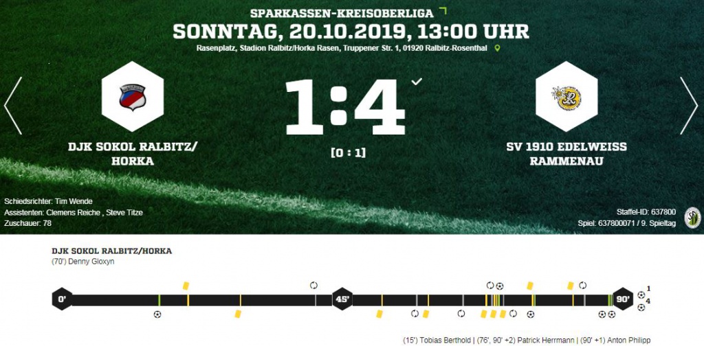 ERSTE | 20.10.2019 gg. DJK Sokol Ralbitz/Horka - SV 1910 Edelweiß Rammenau